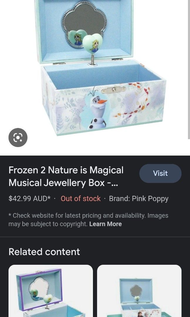 Frozen musical jewerly box, Hobbies & Toys, Toys & Games on Carousell