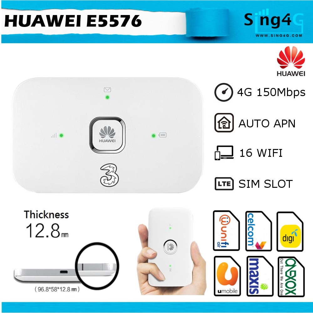 Modem Huawei E5576 Mobile WiFi Mifi Router Modem 4G & Portable Digi ...