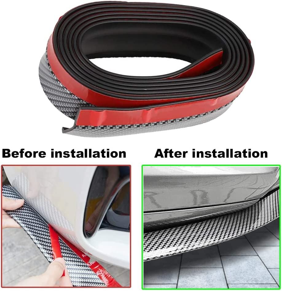 J067) Carbon Fiber Front Bumper Protector Flexible Rubber 2.5m, Car Accessories, Accessories on ...