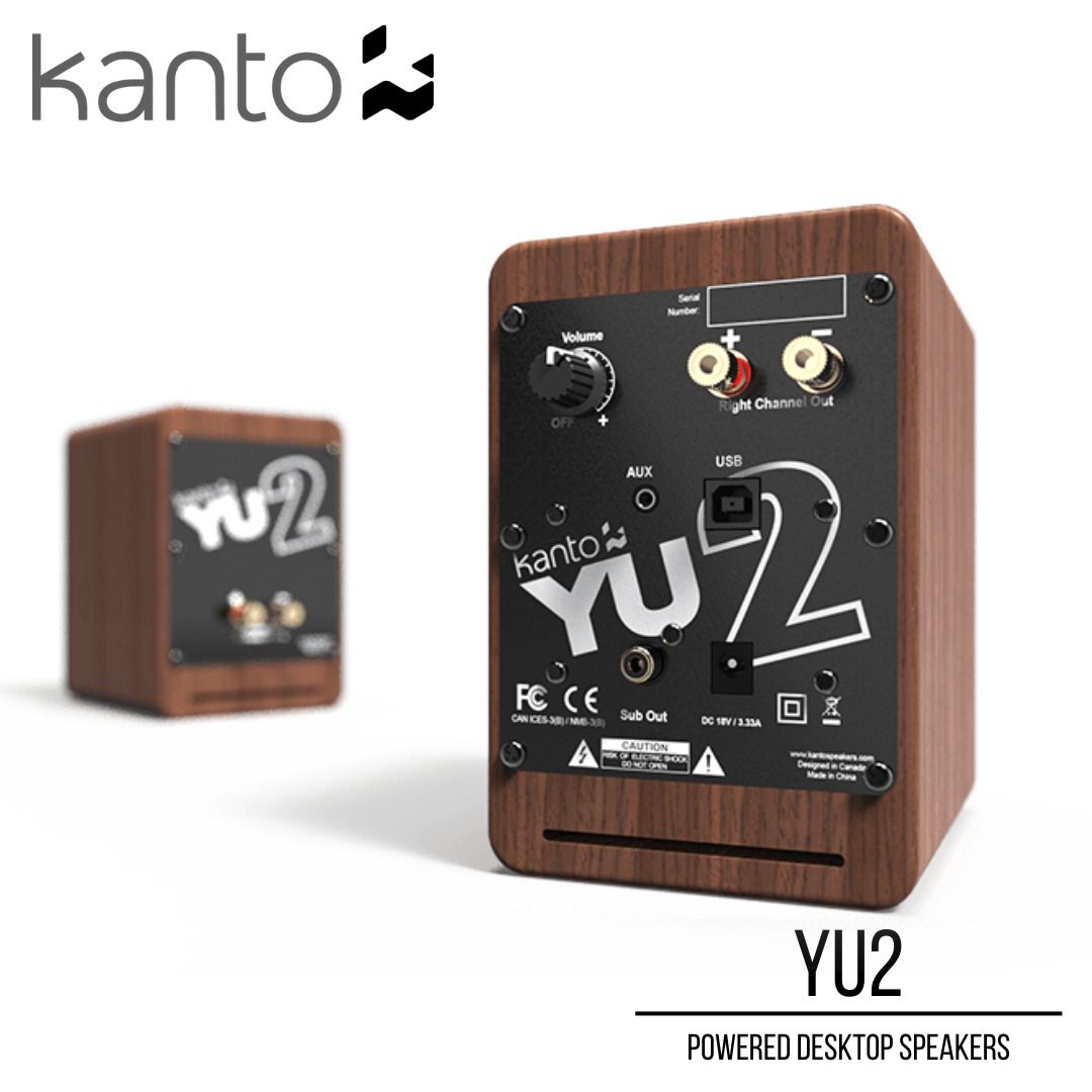 Kanto YU2 Powered Desktop Speakers - Pair (Bamboo/Walnut), Audio, Soundbars, Speakers ...