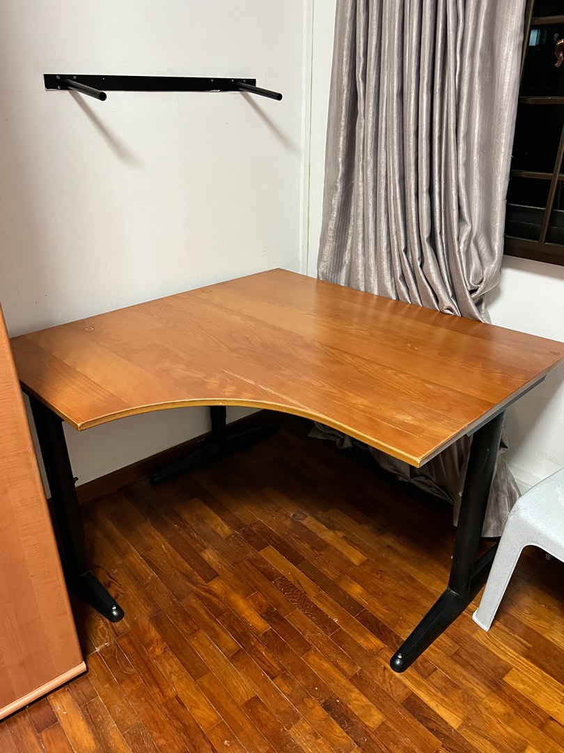 L shaped study table (small), Furniture & Home Living, Furniture ...