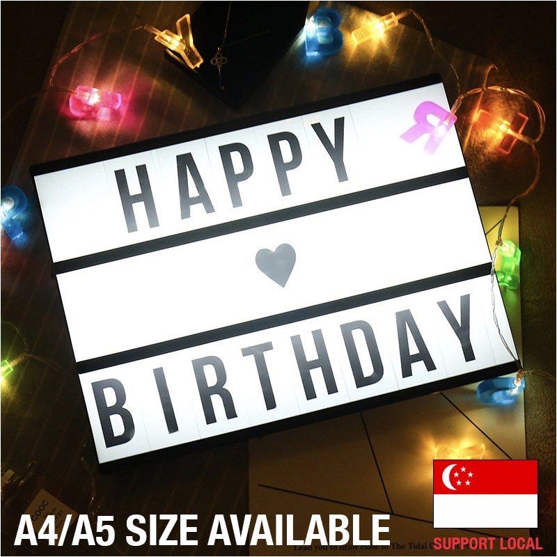 LED Message Lightbox & Coloured Letters Refills (A4), Furniture & Home ...