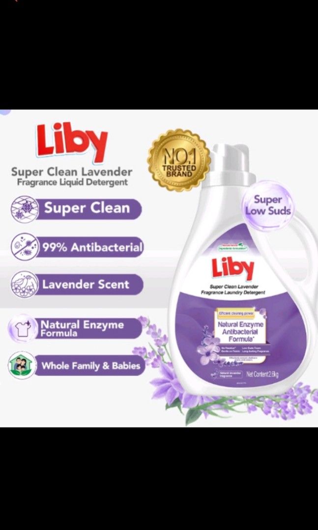 Liby Super Clean Lavender Fragrance Laundry Detergent 2.6kg, Furniture & Home Living, Cleaning ...