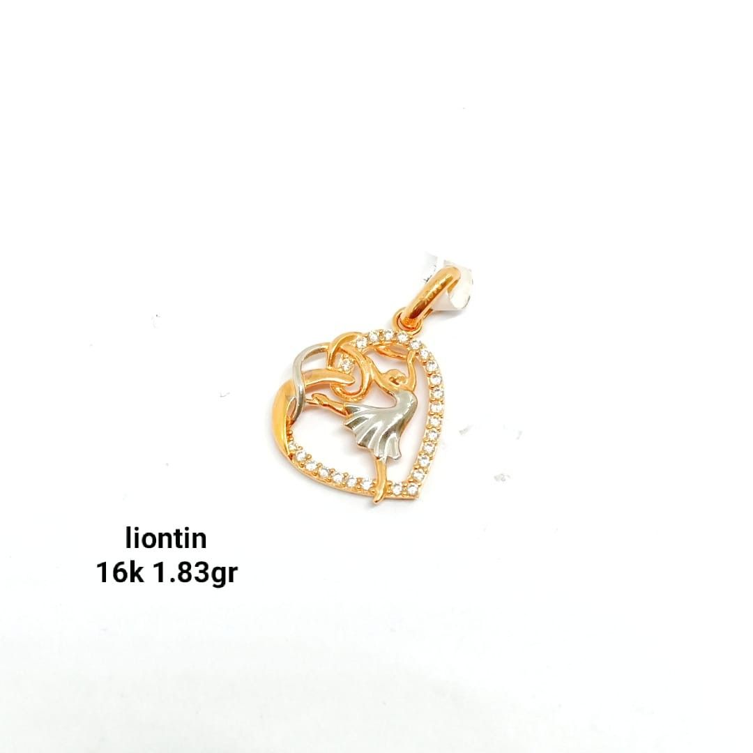Liontin love emas kuning 70% tanya harga dulu mau model yang mana ...