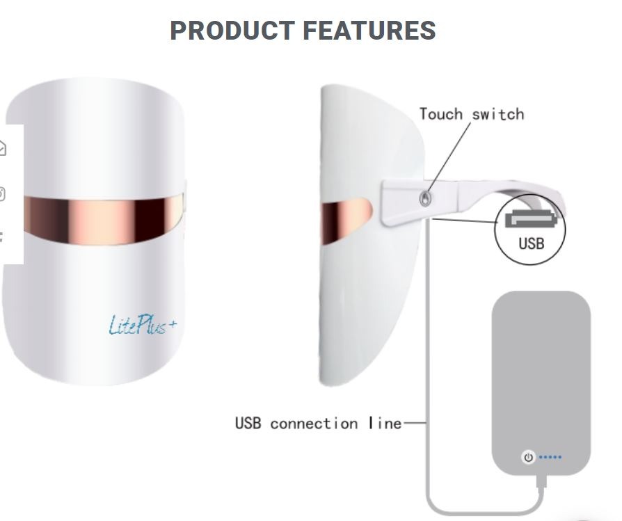 LITEPLUS+ LED FACE MASK, Beauty & Personal Care, Face, Face Care on Carousell