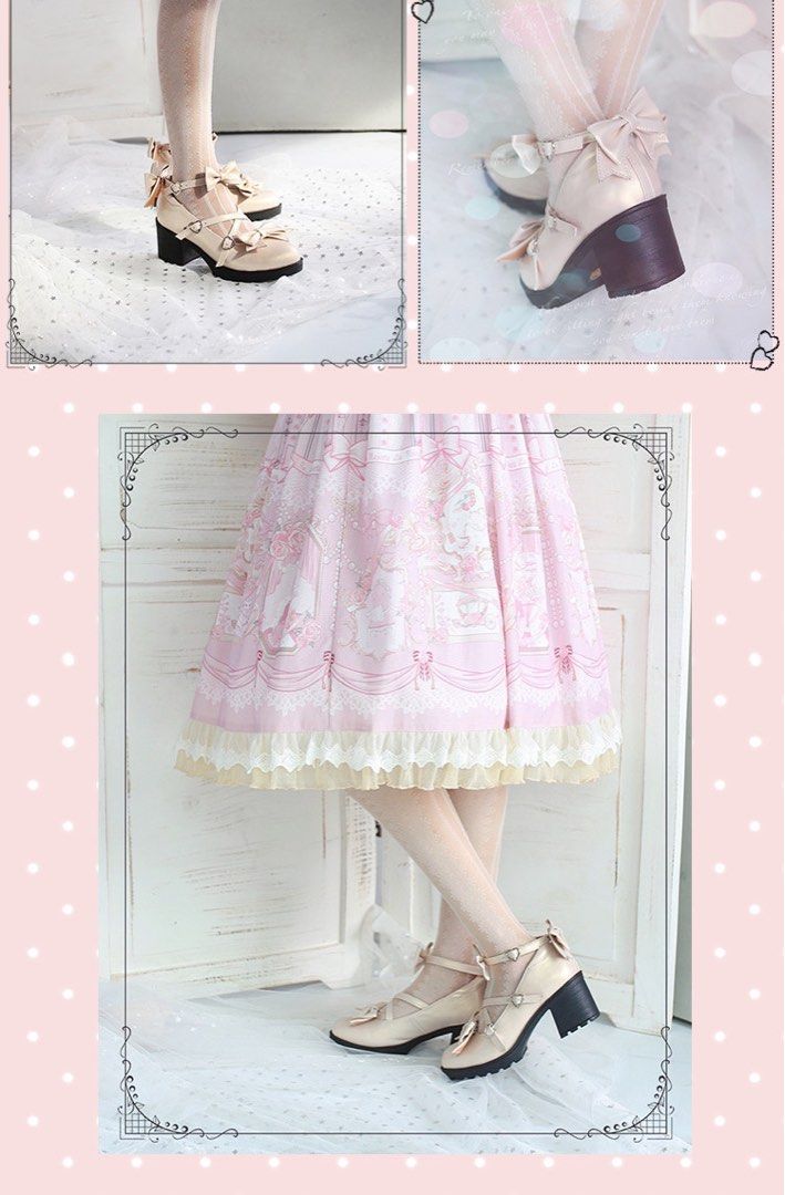 洛麗塔小皮鞋蘿莉正版原創Lolita仙女可愛LO蝴蝶結JK鞋中跟單鞋女 Lolita Little Shoe Girl Authentic original Lolita Fairy cute ...