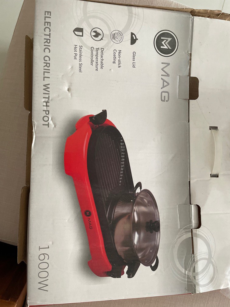 MAG electric grill with pot, TV & Home Appliances, Kitchen Appliances ...