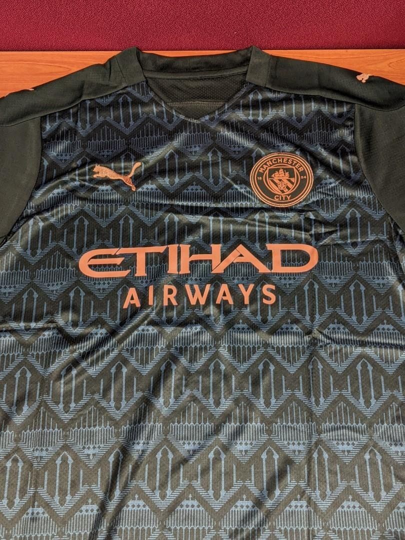 MANCHESTER CITY 2020/21 AWAY JERSEY BLACK, Men's Fashion, Activewear on ...