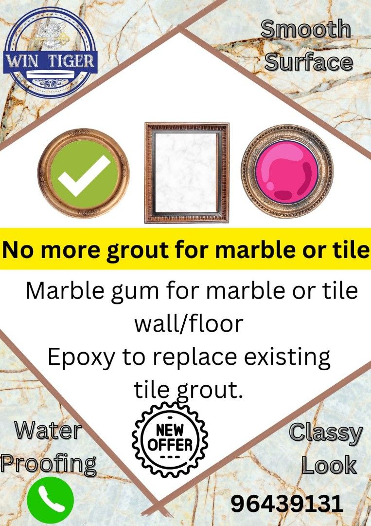 Marble gum floor /wall, Home Services, Others on Carousell