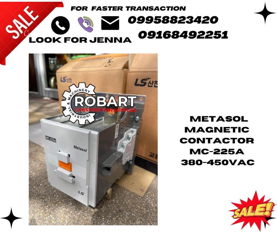 metasol magnetic contactor MC-225A brand:LS 380-450VAC, Commercial ...
