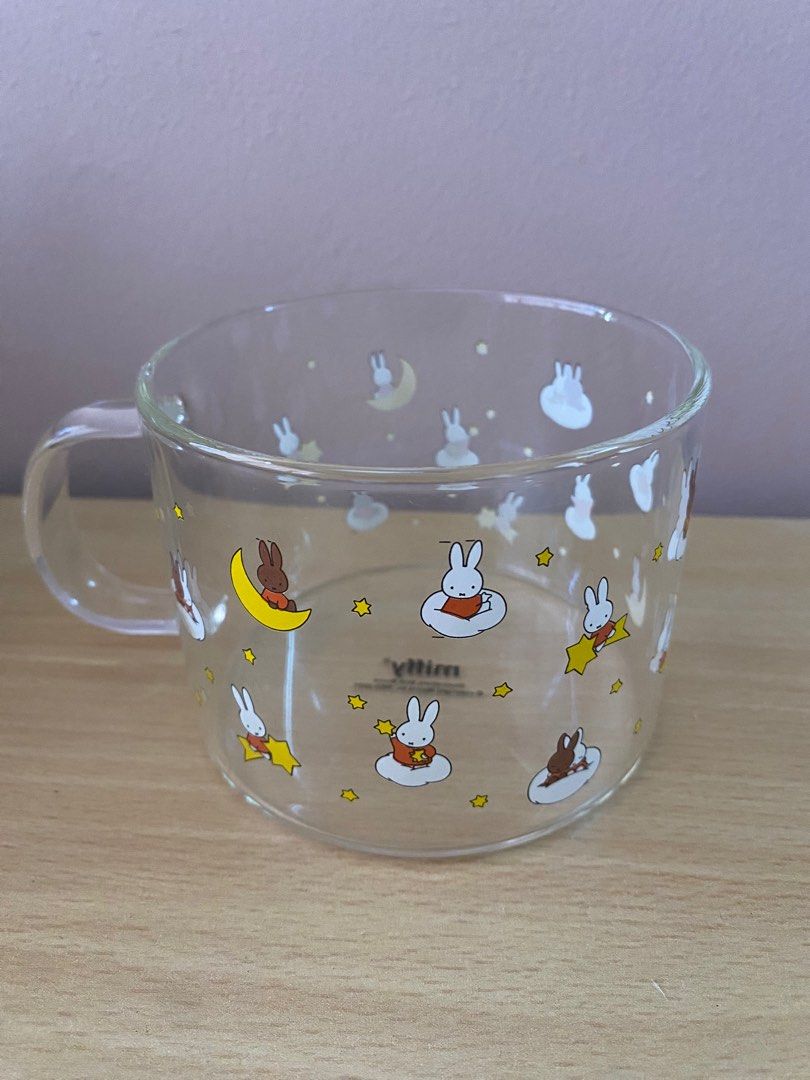 Miffy Glass Cup - Sky (From official store), Furniture & Home Living ...