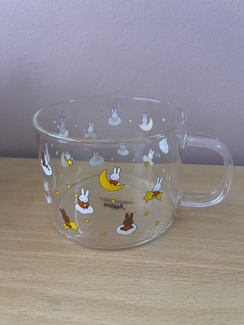 Miffy Glass Cup - Sky (From official store), Furniture & Home Living ...
