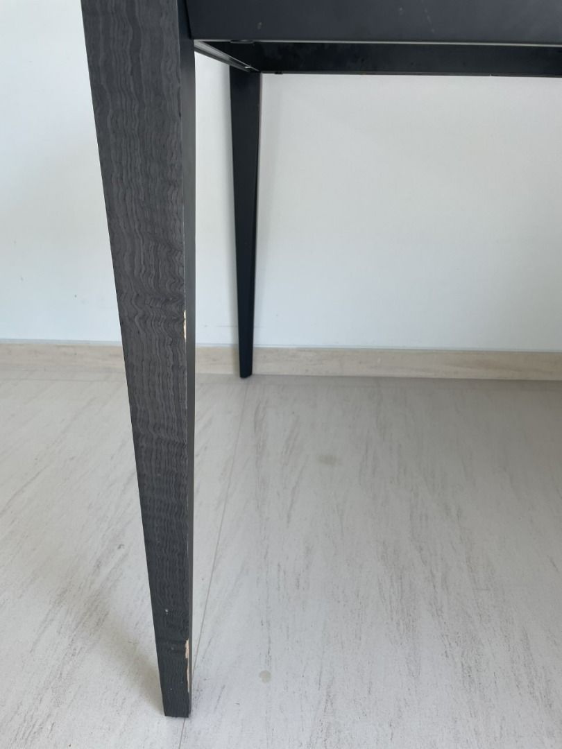 Natuzzi dark grey wooden dining table 160 x 90 cm, height 75 cm ...