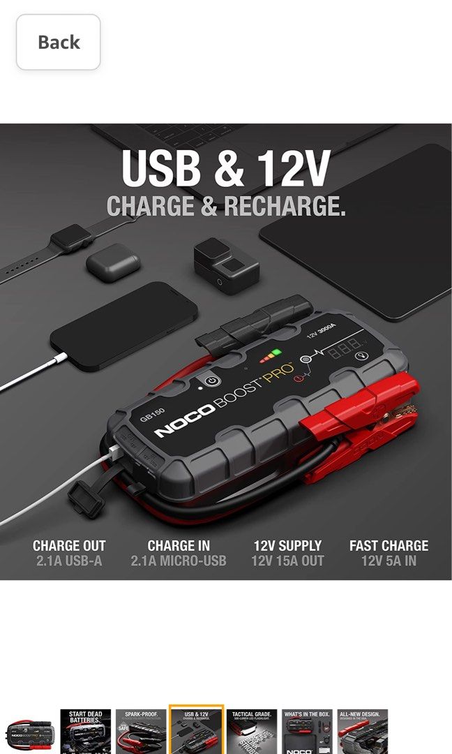 NOCO Boost Pro GB150 3000 Amp 12-Volt UltraSafe Lithium Jump Starter ...