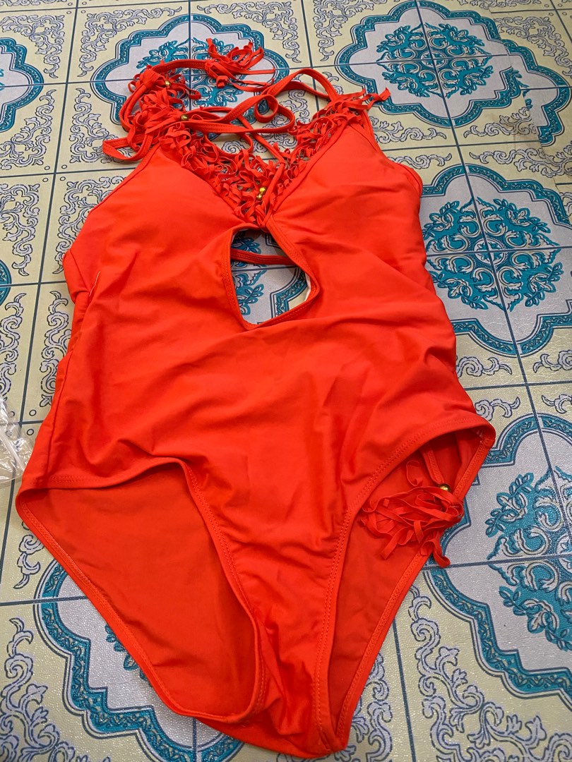Orange One Piece, Women's Fashion, Swimwear, Bikinis & Swimsuits on ...