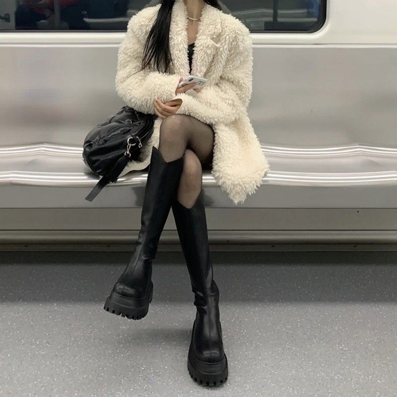 Platform Knee High Boots Womens Fashion Footwear Boots On Carousell