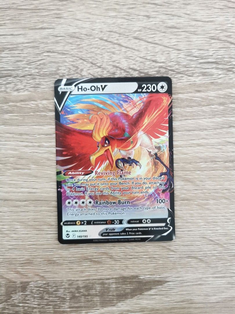 Pokemon TCG Ho-Oh V Silver Tempest, Hobbies & Toys, Toys & Games on Carousell