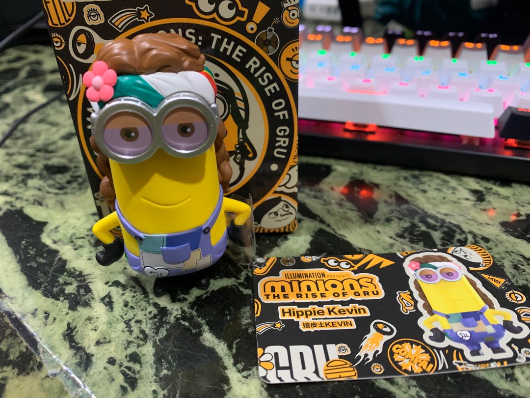Popmart Minions Rise of Gru Hippie Kevin, Hobbies & Toys, Toys & Games ...