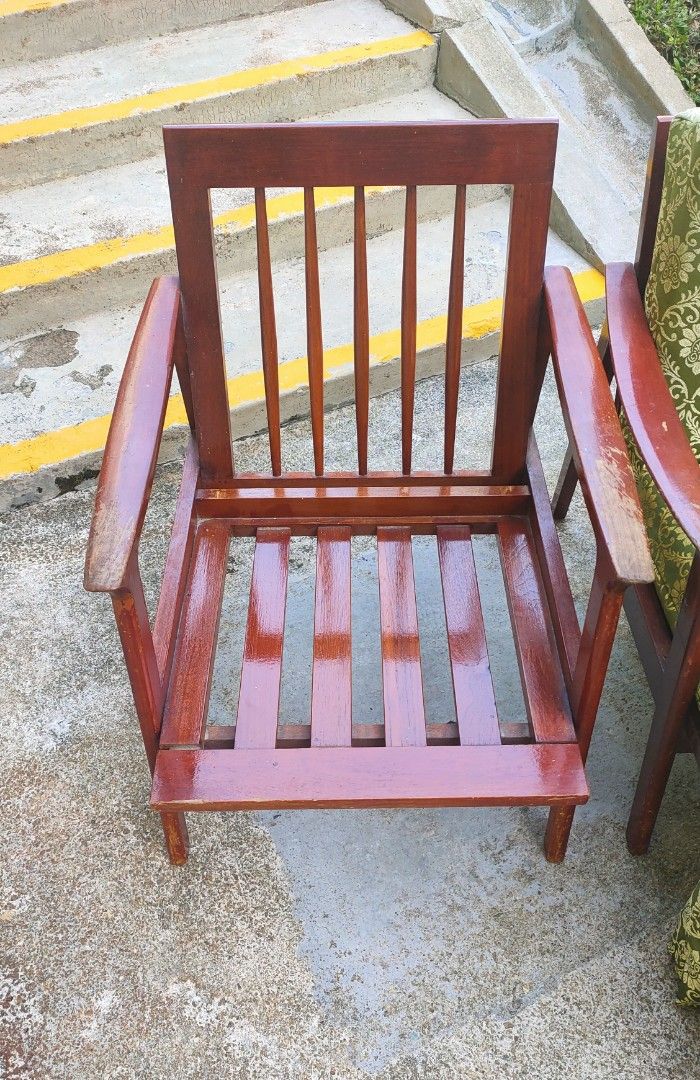 *PRE-LOVED* Pak Awang Retro Vintage Wood Chair 2 Single Seater with ...