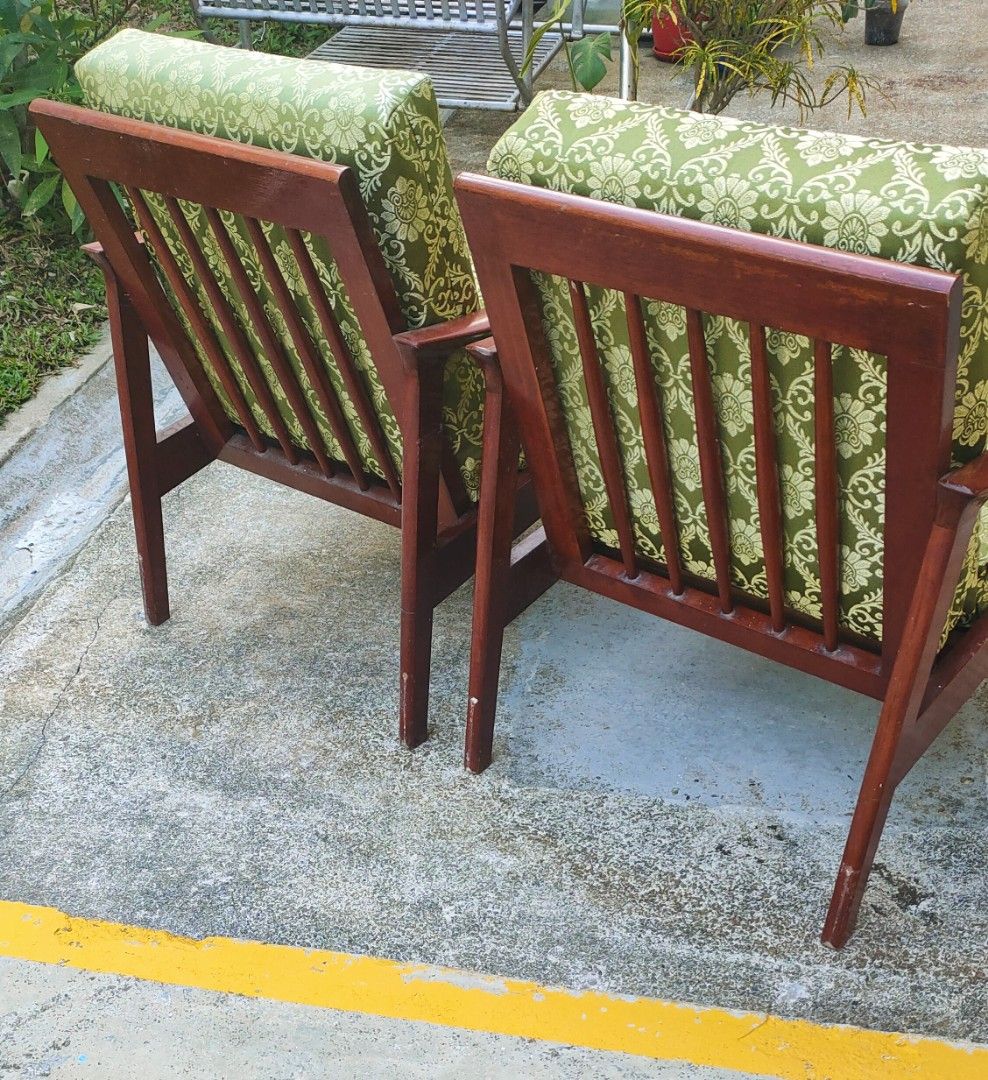 *PRE-LOVED* Pak Awang Retro Vintage Wood Chair 2 Single Seater with ...