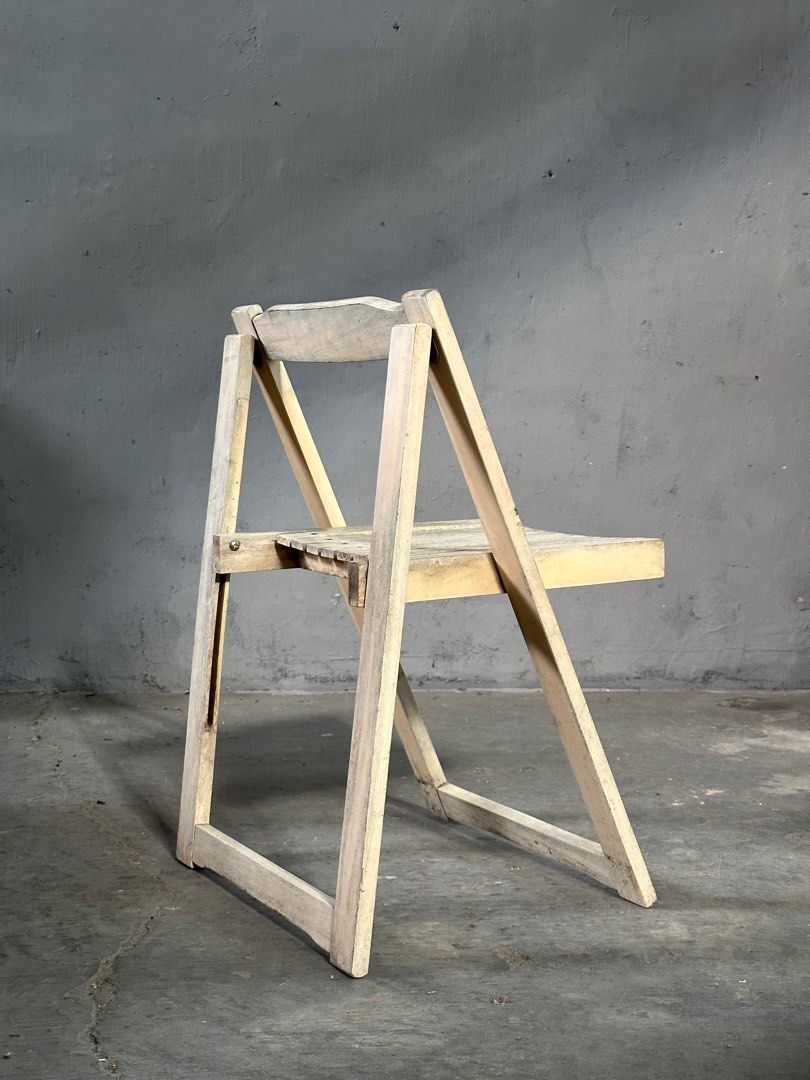 rustic wooden folding chair, Furniture & Home Living, Furniture, Chairs ...