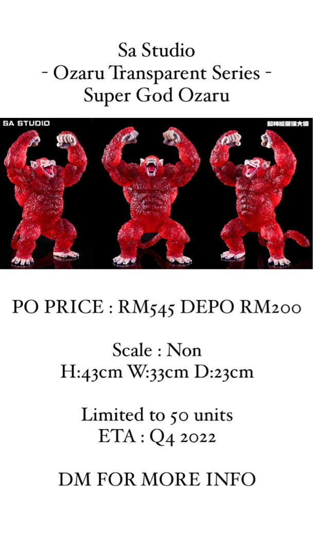 Sa Studio - Ozaru Transparent Series - Super God Ozaru, Hobbies & Toys, Toys & Games on Carousell
