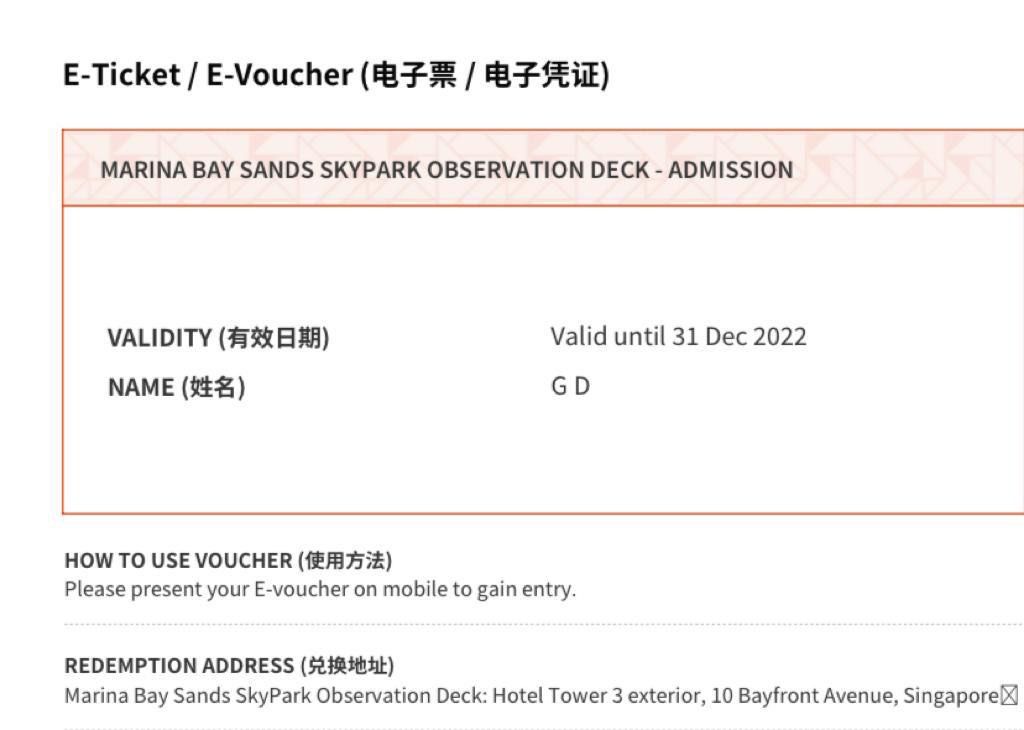 (MBS)Sands Skypark Obervation Deck ticket, Tickets & Vouchers, Local Attractions & Transport on ...