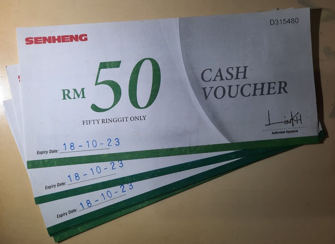 SENHENG Cash Vouchers RM500 (RM50 x 10), Tickets & Vouchers, Vouchers on Carousell