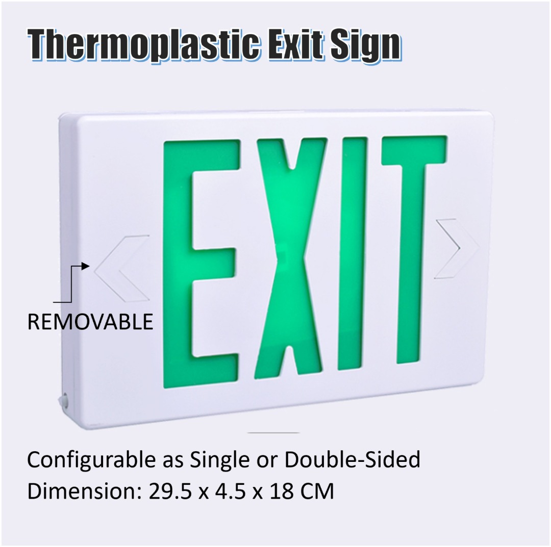 Single sided, Double sided Exit signs, Thermoplastic Exit Sign, Furniture & Home Living ...