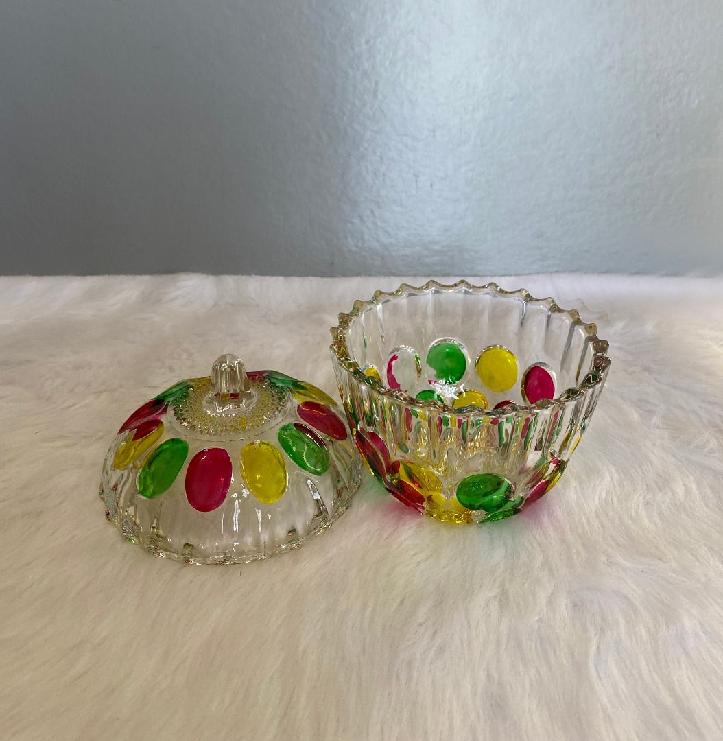 Soga Clear Multicolor Glass Candy Dish Bowl, Furniture & Home Living ...