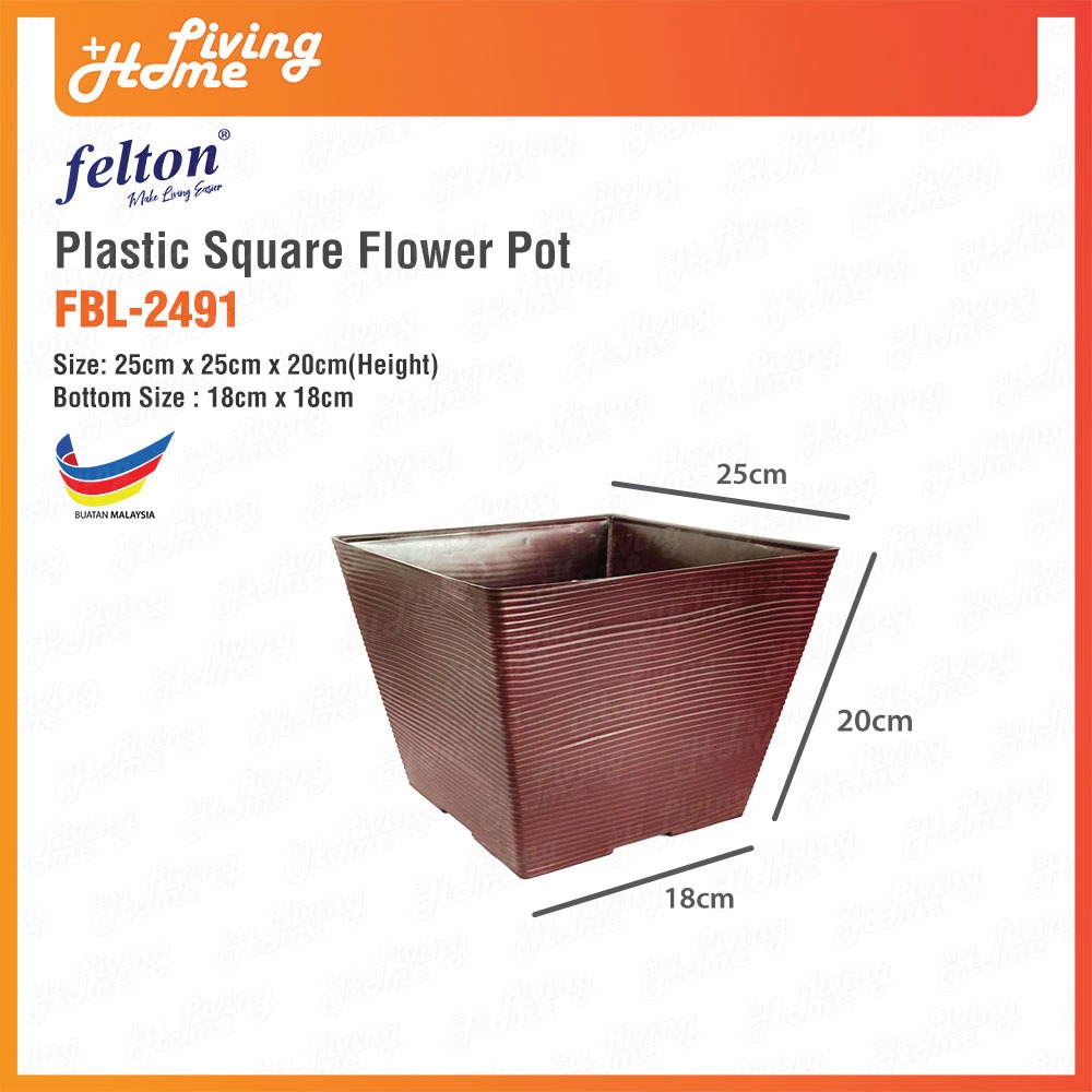 Square Plastic Nursery Flower Pot (Pasu Bunga Pokok Plastik) Diameter ...