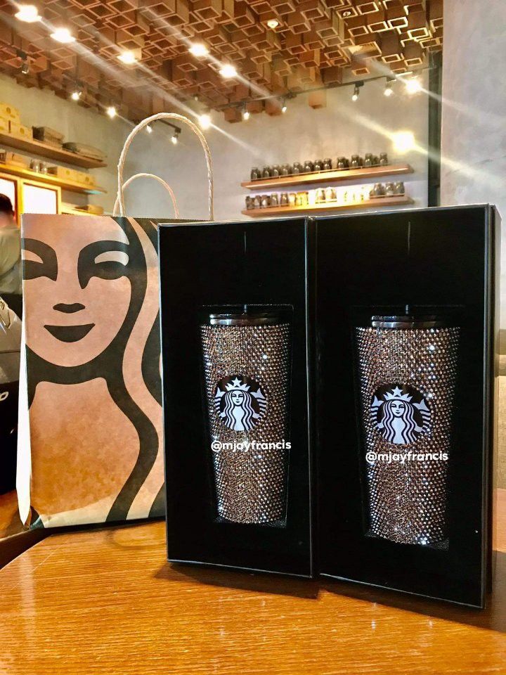 Starbucks 25th Anniversary Rhinestone Tumbler, Furniture & Home Living ...