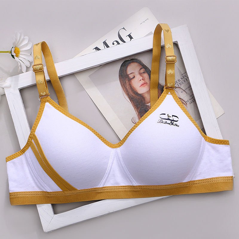 Student bra Small breasts Women's cotton bra Non-wired bra High school ...