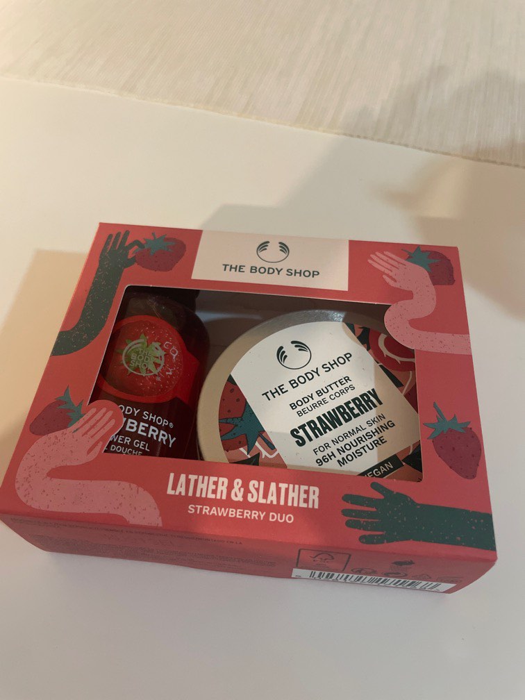 The Body Shop lather and slather strawberry duo travel set, Beauty ...