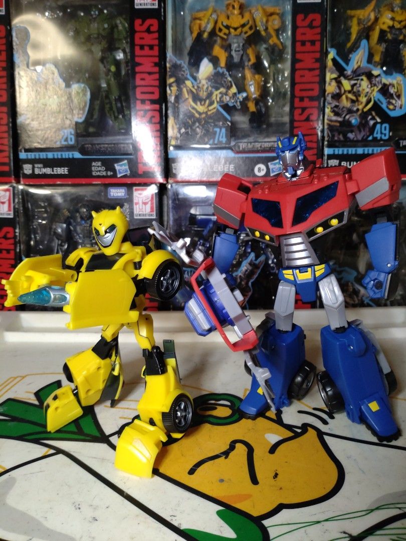 Transformers animated bee and prime, 興趣及遊戲, 玩具 & 遊戲類 - Carousell