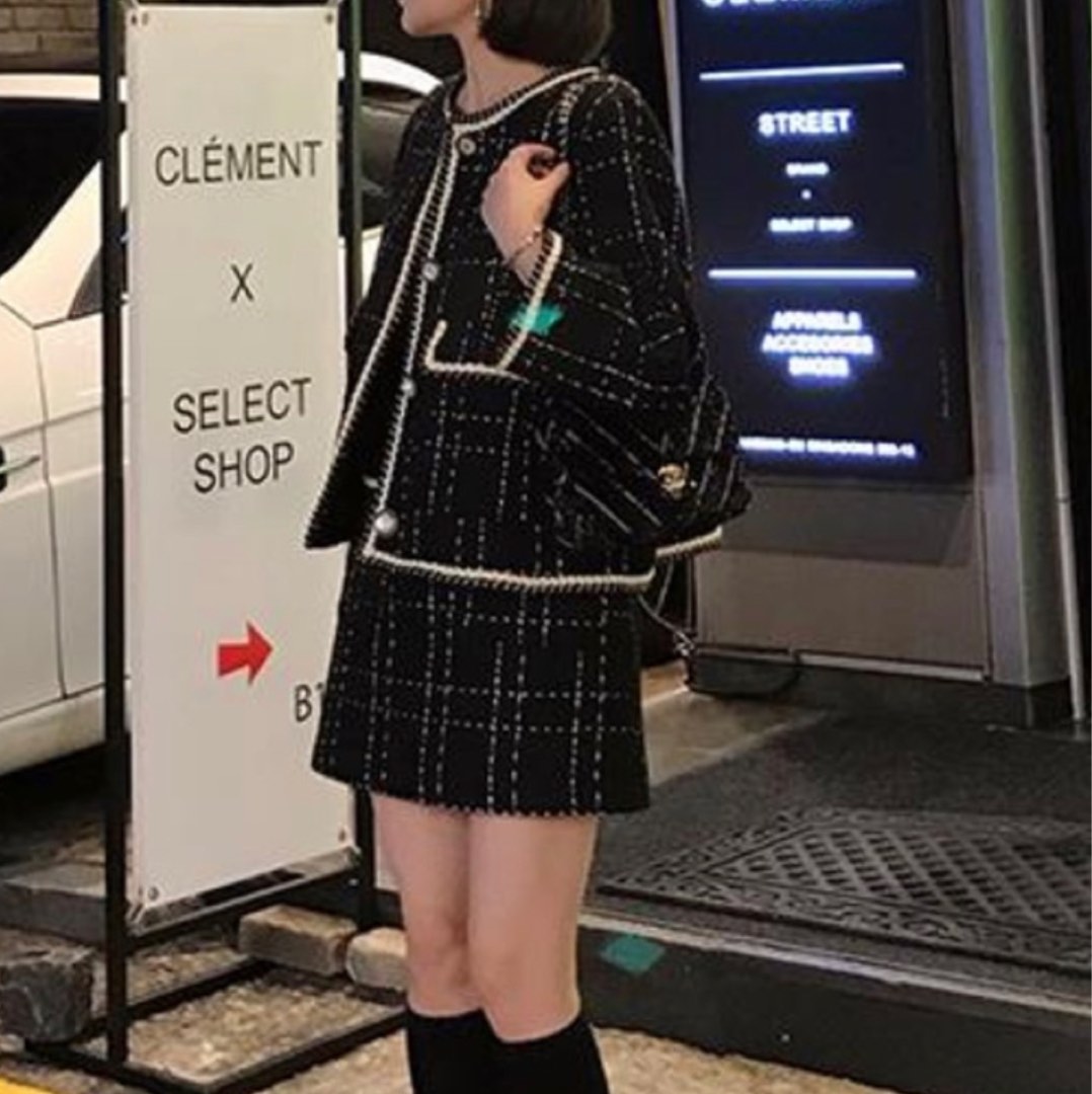 Plus Size Tweed Jacket and skirt set, Women's Fashion, Dresses & Sets ...