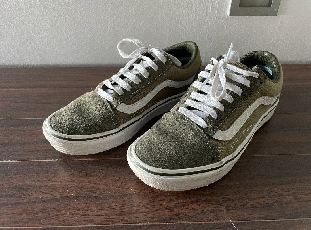 Vans Olive Green, Women's Fashion, Footwear, Sneakers on Carousell