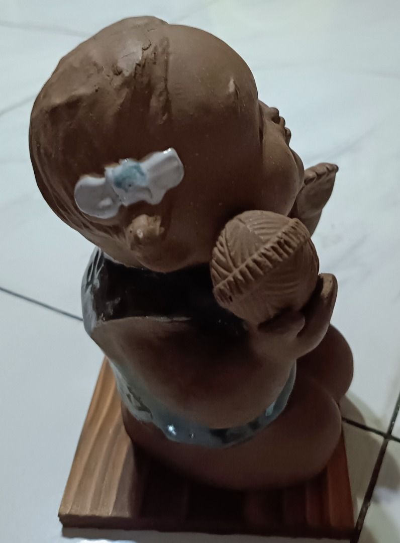 Vintage Mud Art Mud Men Clay Art Terracotta Child Playing with a ...