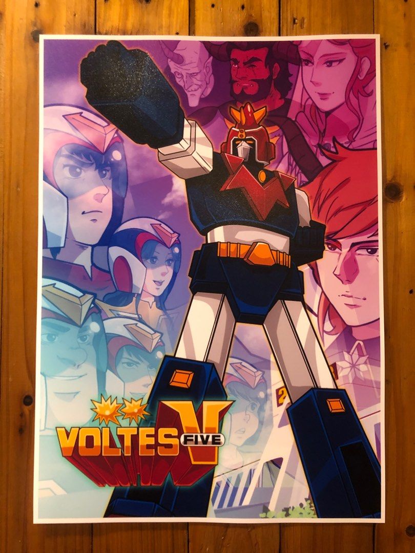 Voltes V Retro Vintage Classic Movie Cartoon Poster #2, Hobbies & Toys ...