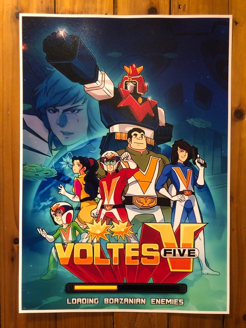 Voltes V Retro Vintage Classic Movie Cartoon Poster, Hobbies & Toys ...