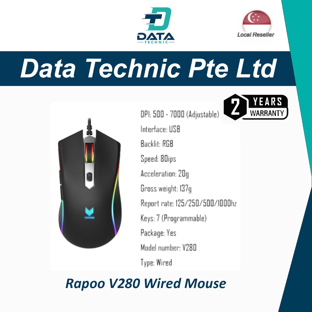 BRAND NEW GAMING MOUSE Rapoo Wired Mouse V280, Computers & Tech, Parts ...