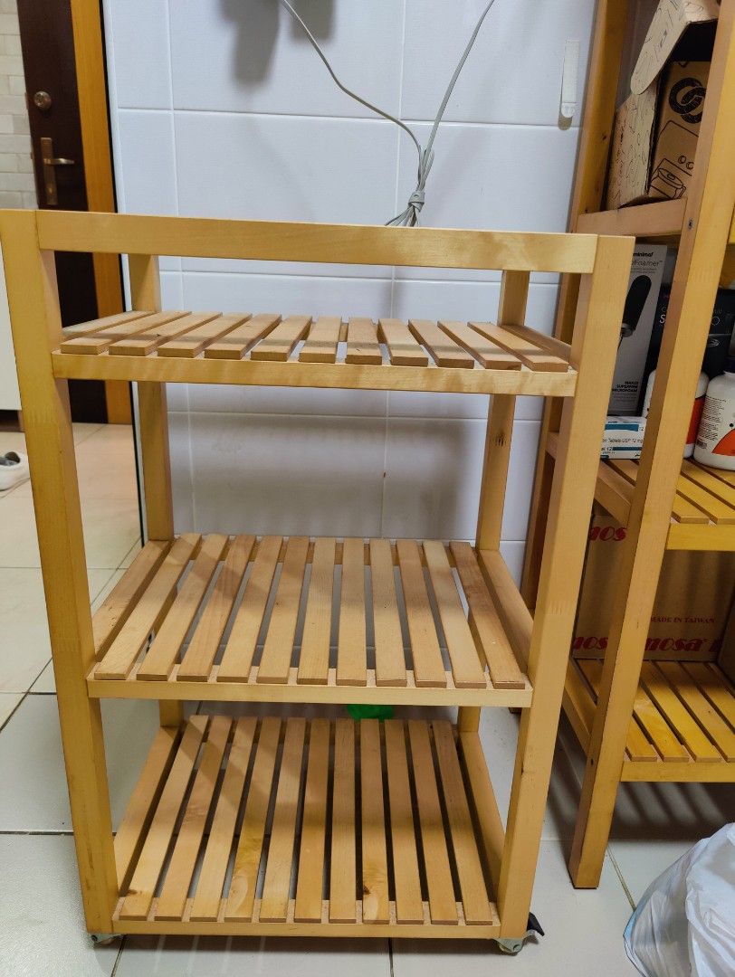 Wooden Rack Ikea Shelf, Furniture & Home Living, Furniture, Shelves ...