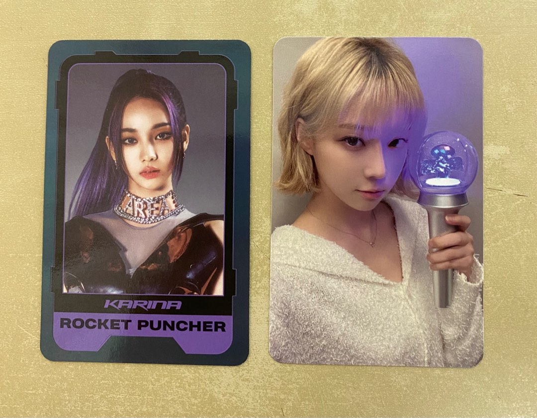WTS aespa karina character card & winter light stick, Hobbies & Toys ...