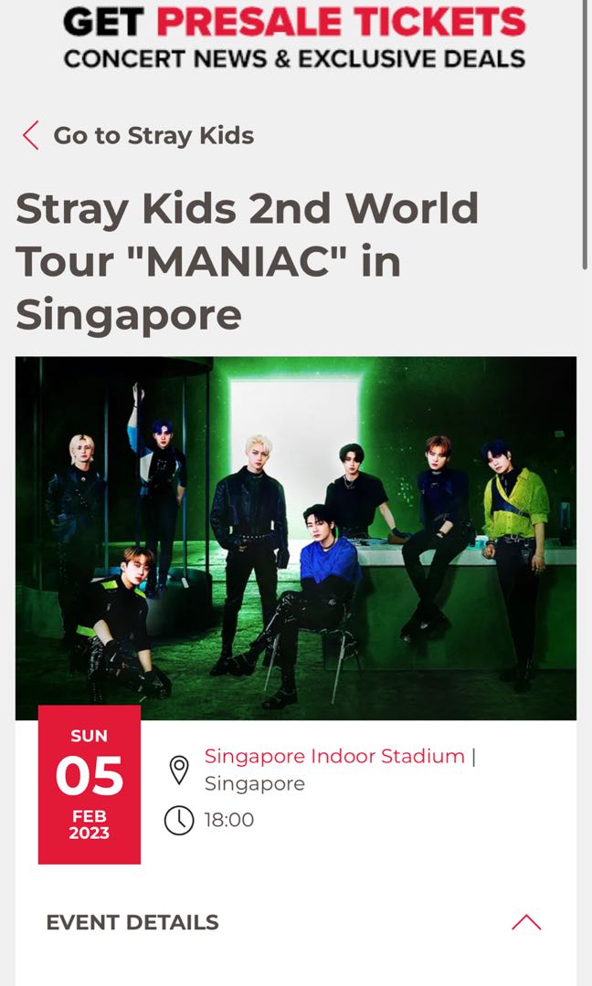 [LFB] STRAY KIDS MANIAC PEN C STANDING TICKETS, Tickets & Vouchers ...