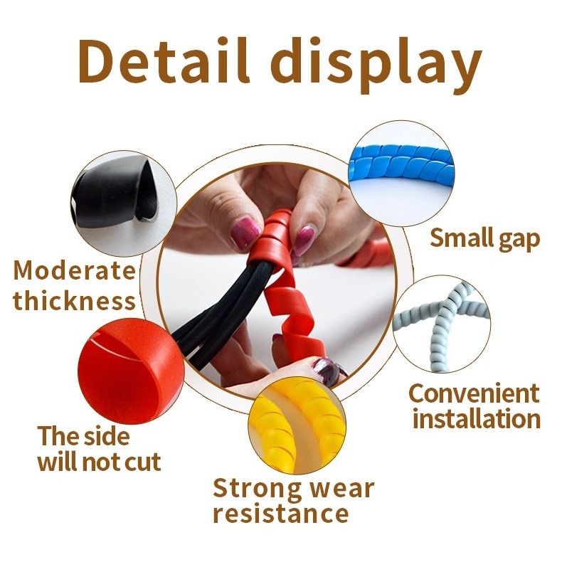 2M Bike Cable Bicycle Foldie Brake Wire Wrap Spiral In Cable Sleeve ...