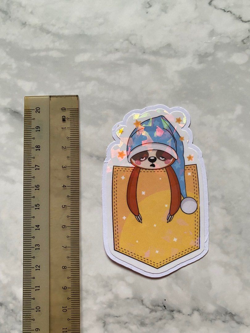 6pcs/pack 8cm Cute Sleeping Sloths Stickers (laminated, waterproof ...