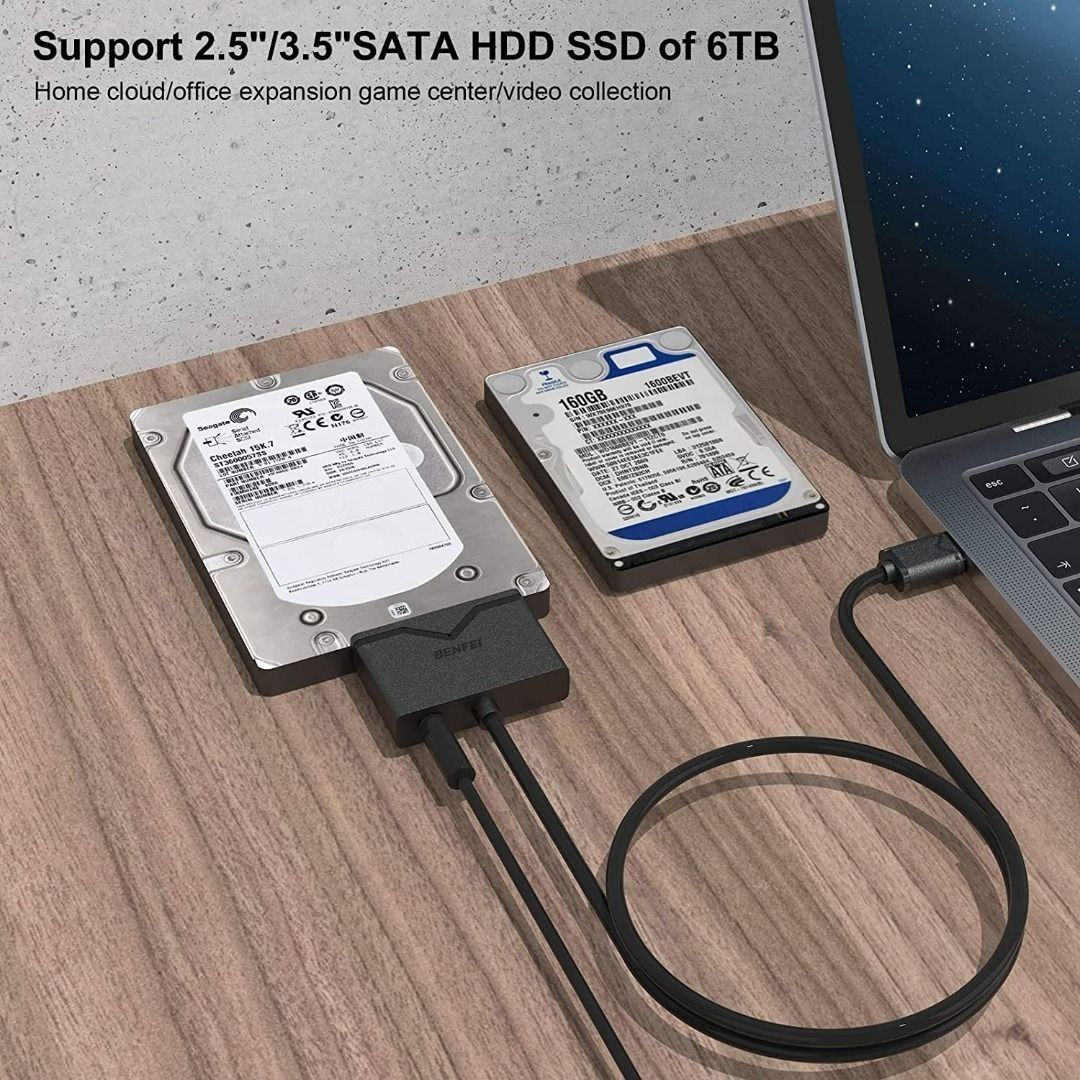 [964A] SATA to USB 3.0 Cable, BENFEI USB 3.0 to SATA III Hard Drive ...