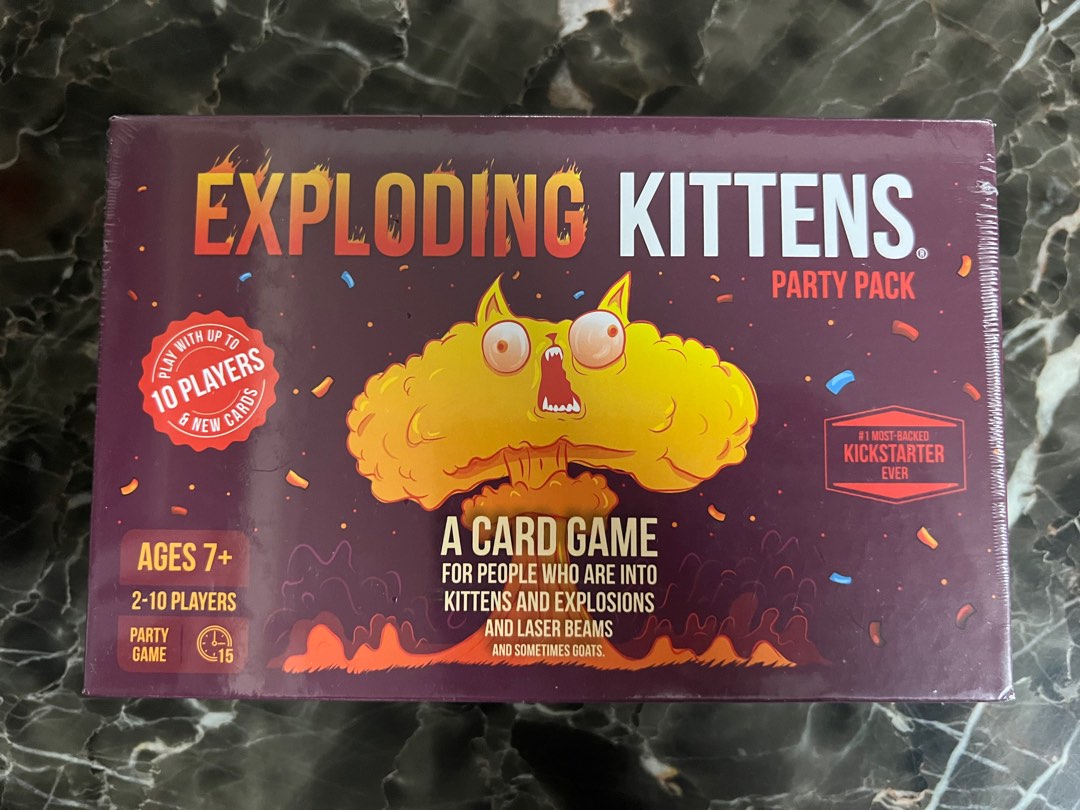 全新正版桌遊 Exploding Kittens Party Edition 爆炸貓 狂歡派對包 board game, 興趣及遊戲, 玩具 ...