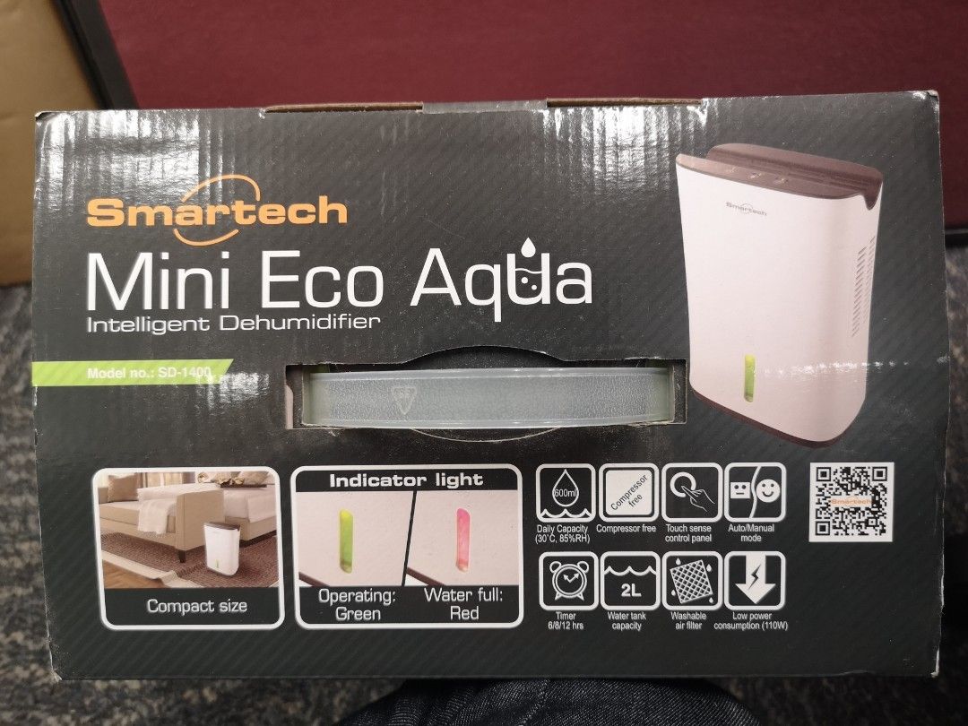 *全新* Smartech 迷你 智能抽濕機 Smartech "Mini Eco Aqua"（型號：SD-1400）, 家庭電器, 空氣清新機及抽濕機 - Carousell