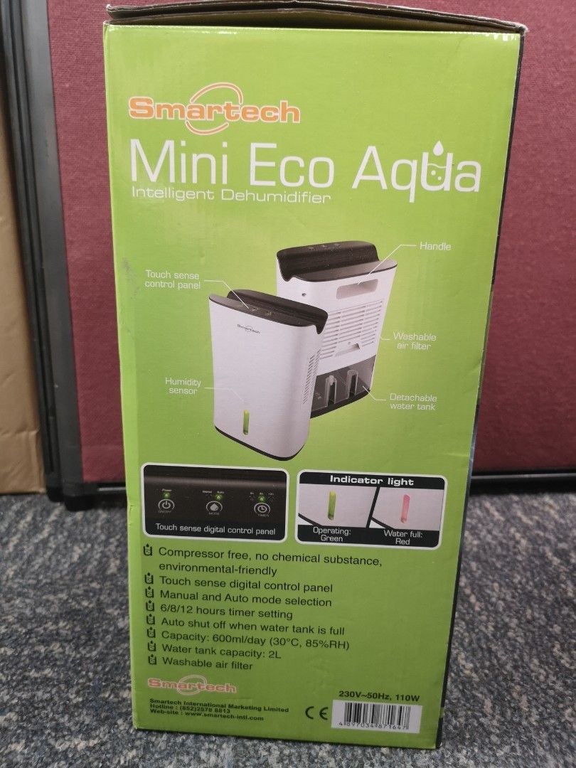 *全新* Smartech 迷你 智能抽濕機 Smartech "Mini Eco Aqua"（型號：SD-1400）, 家庭電器, 空氣清新機及抽濕機 - Carousell